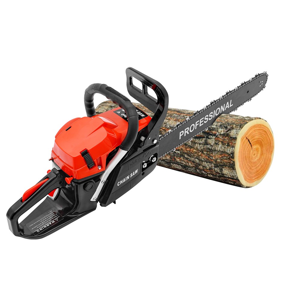 2-Stroke Gasoline Chainsaw 20" Bar Power Engine Wood Cutting Gas Chain ...