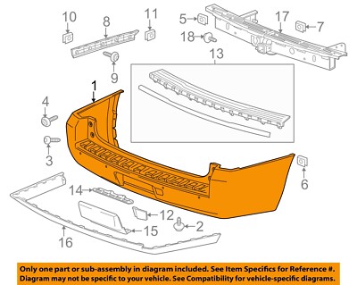 GM OEM 17-19 Yukon XL Rear Bumper Bumper Components-Bumper Cover ...