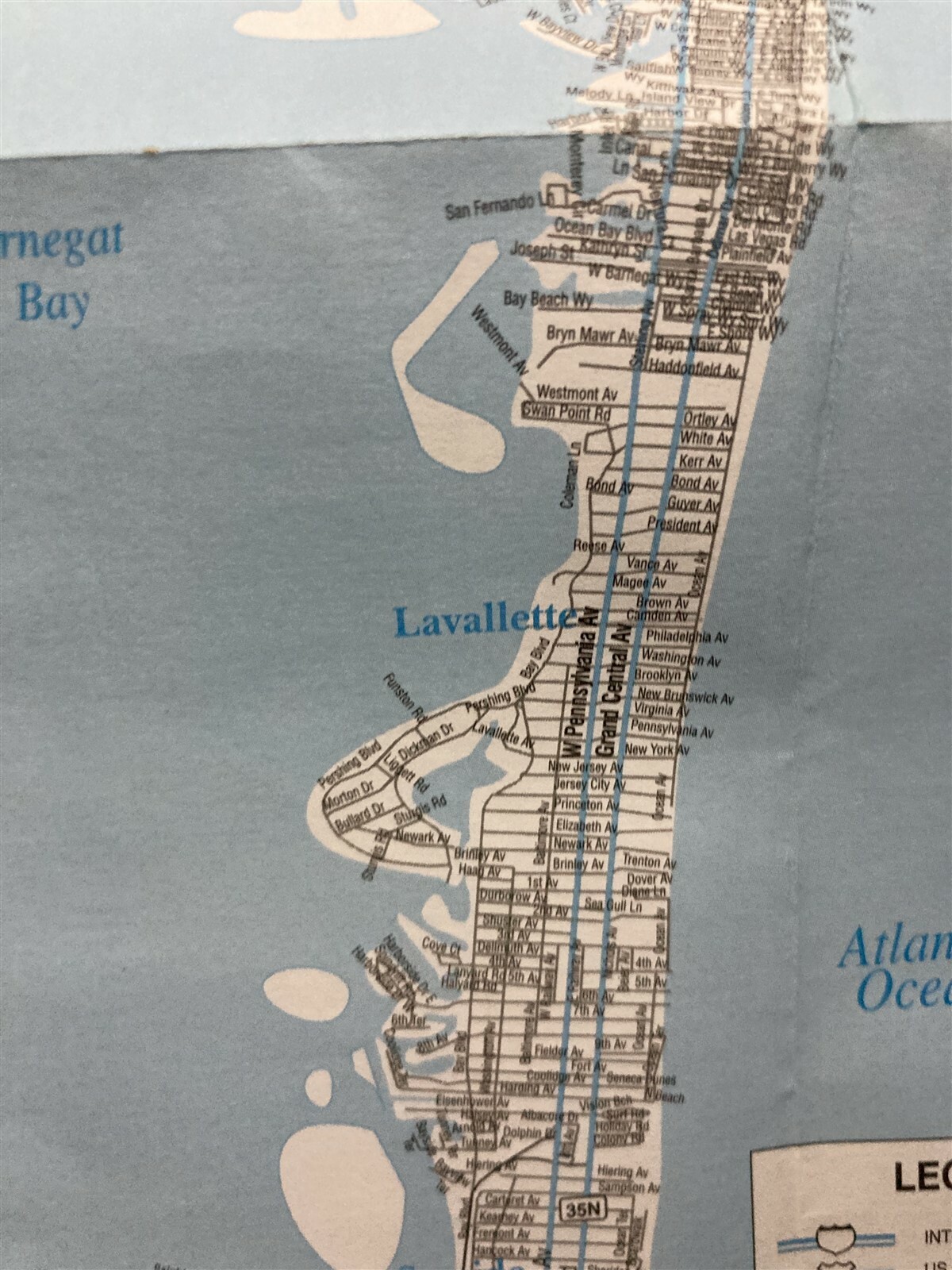 2000 Bell Atlantic Telephone Street Map of Northeast Ocean County NJ ...