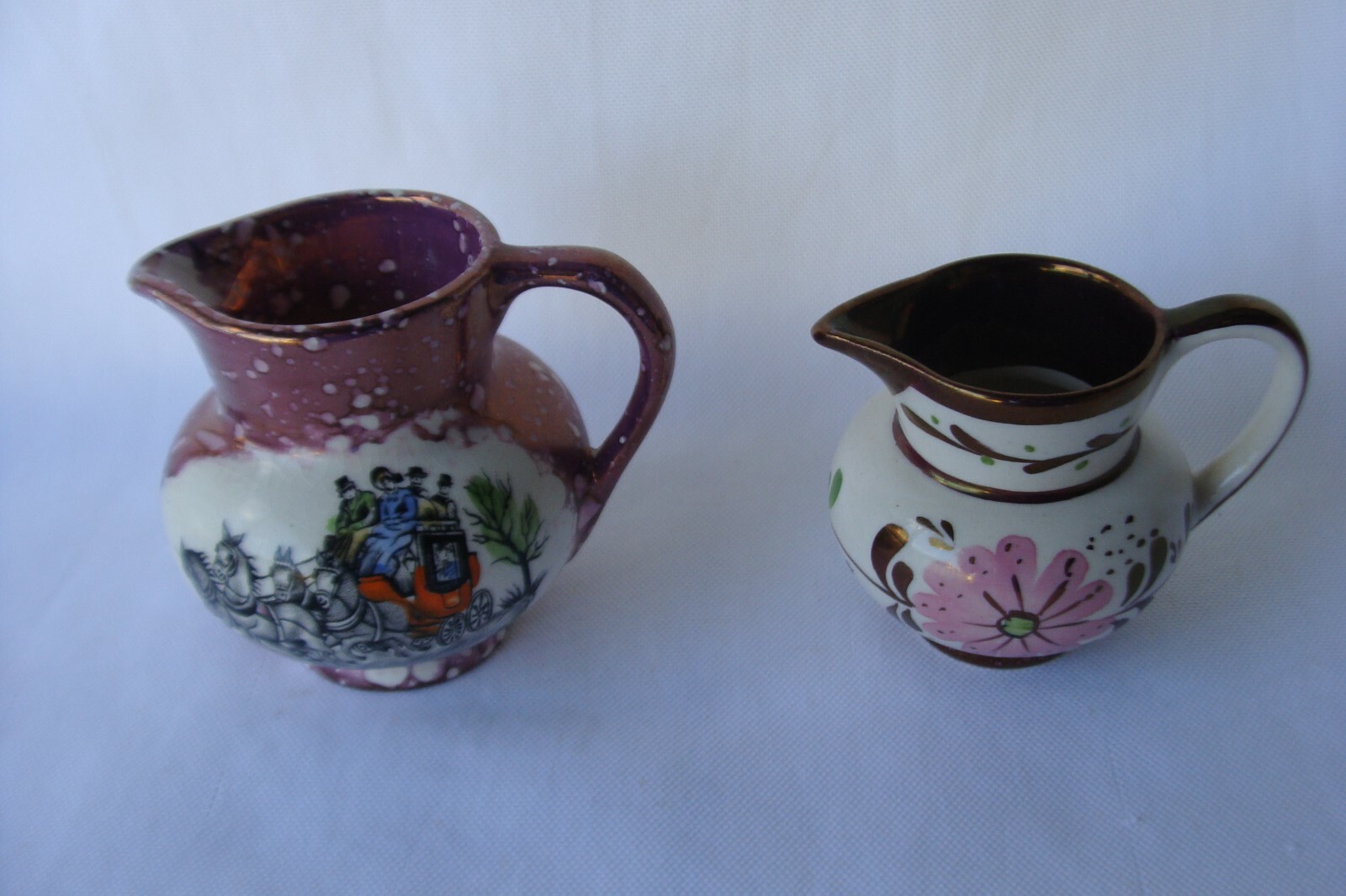 Vintage Copper Luster Ware Creamer Pitchers Old Castle Made in England ...