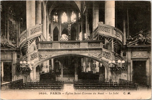 1913 Paris Église Saint-Étienne Jubé Postcard Austro-American Line ...