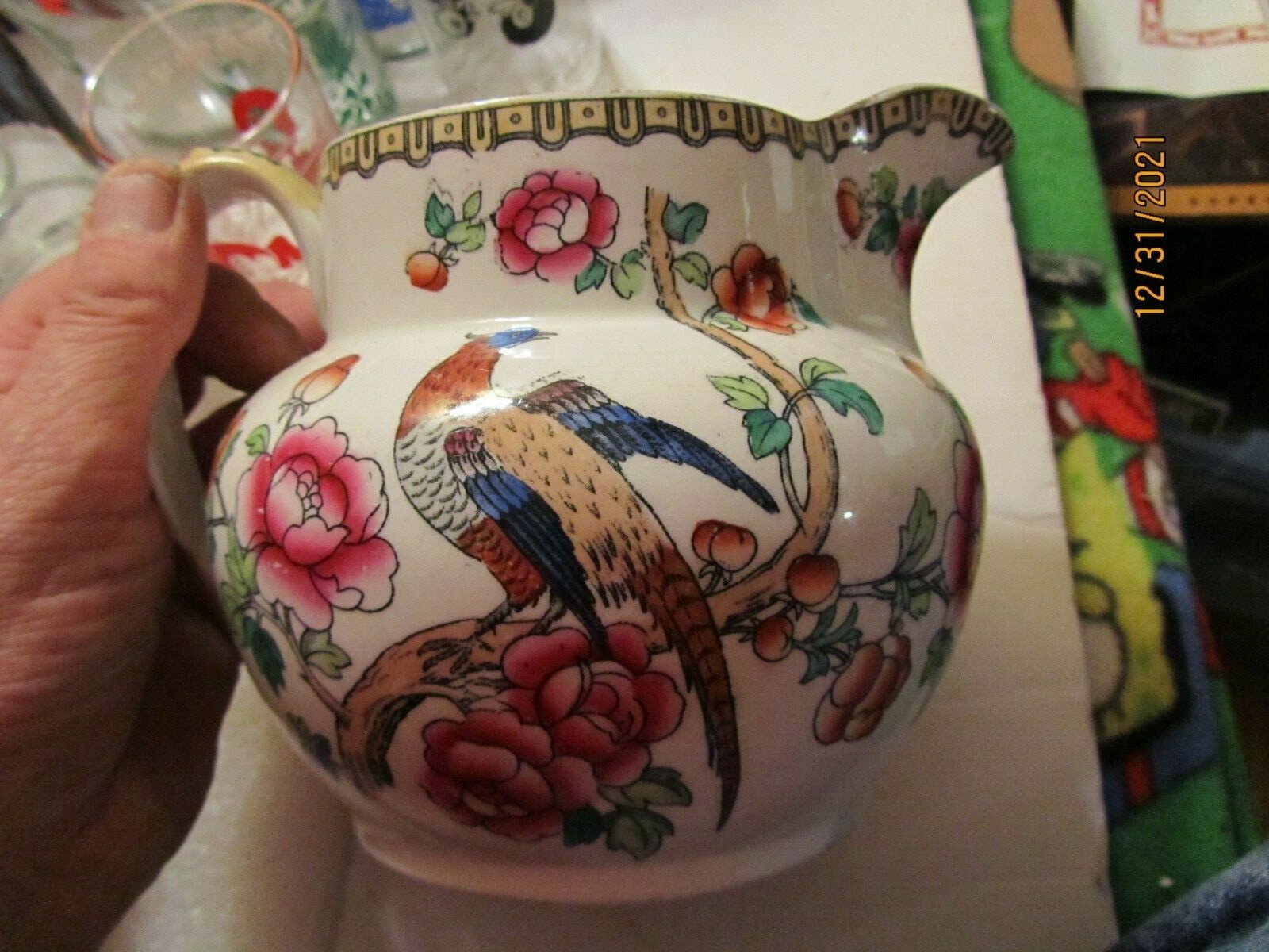 Vintage 1920's F Winkle & Co Whieldon Ware Pheasant Pitcher Made in ...