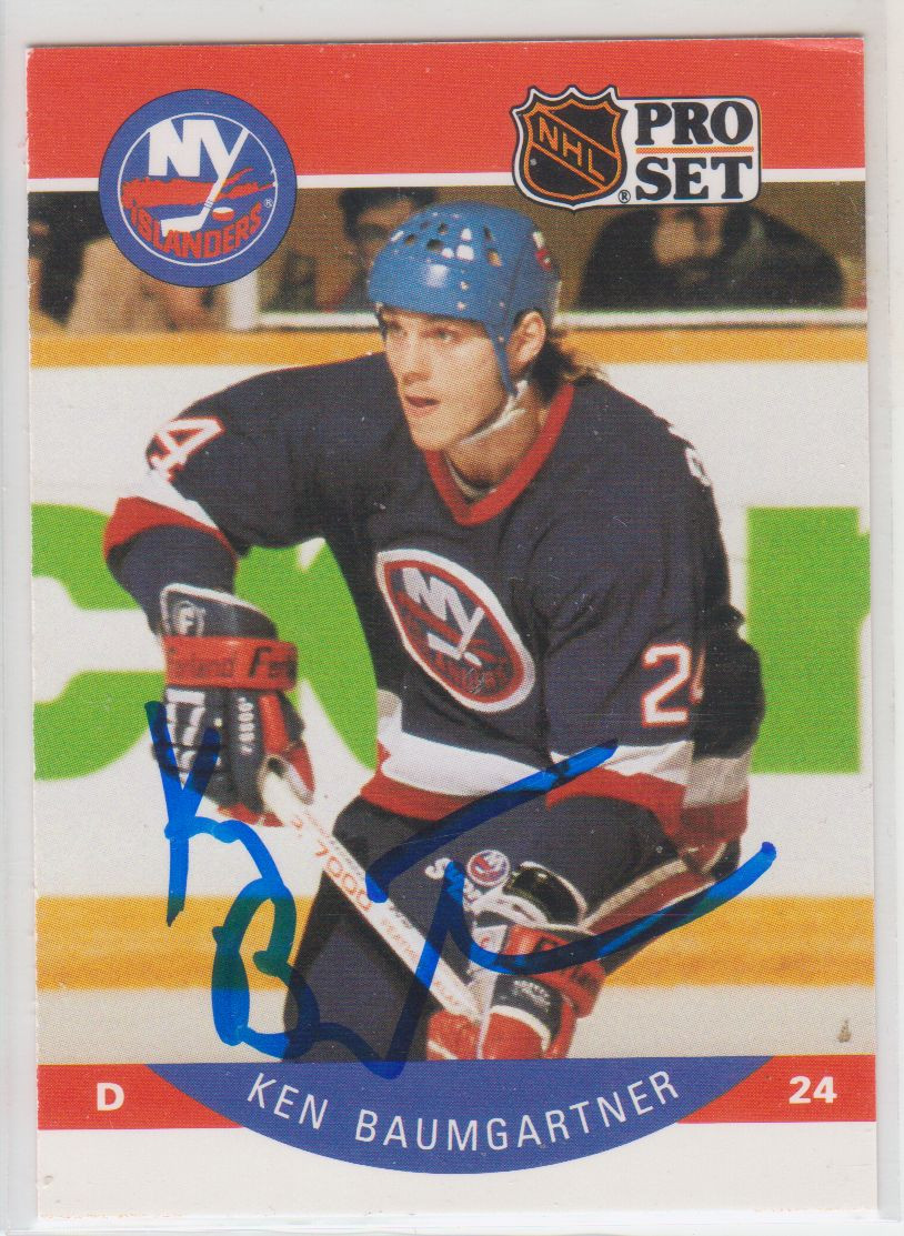 Autographed 90/91 Pro Set Ken Baumgartner - Islanders | eBay