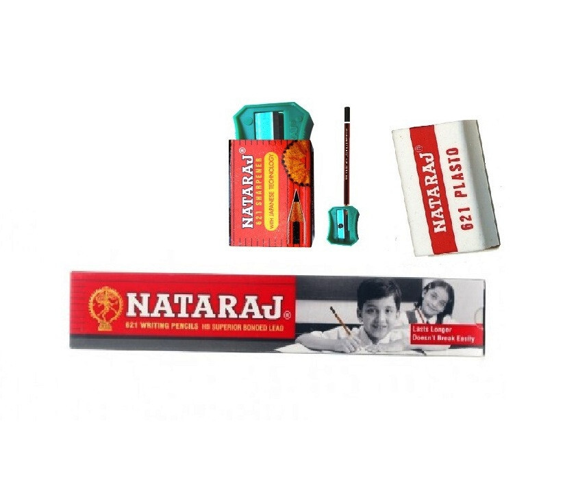 20x Pencils Nataraj HB 172mm Each Free 3 Sharpeners 3 Erasers Free Ship ...