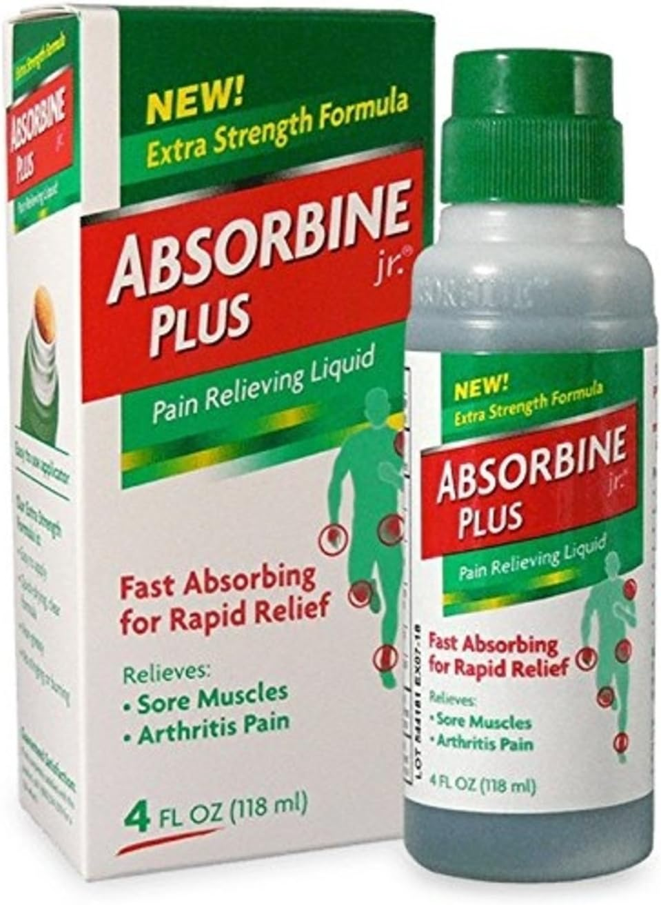 Absorbine Jr plus Pain Relieving Liquid - New Extra Strength Formula ...