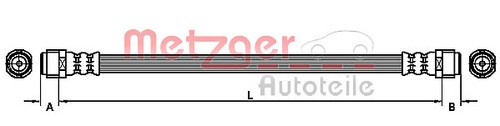 METZGER Brake Hose For VW AUDI PORSCHE Touareg Q7 Cayenne 4L 02-15 ...