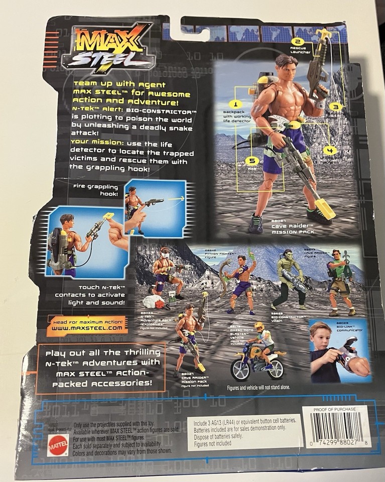 Max Steel Cave Raider Mission Pack Mattel 2000 New (Read) | eBay