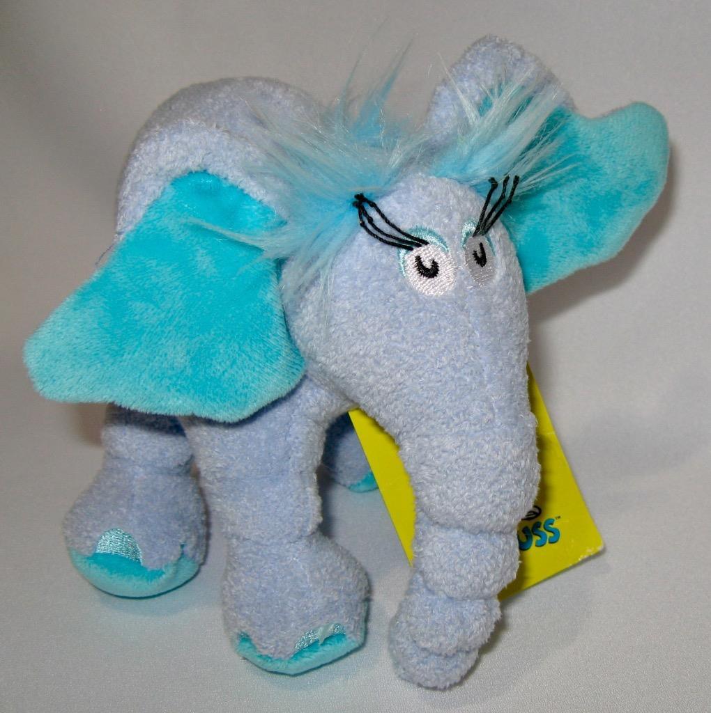 NWT ~ Plush Dr. Seuss HORTON Blue Elephant by Manhattan Toy Co 6" NEW ...