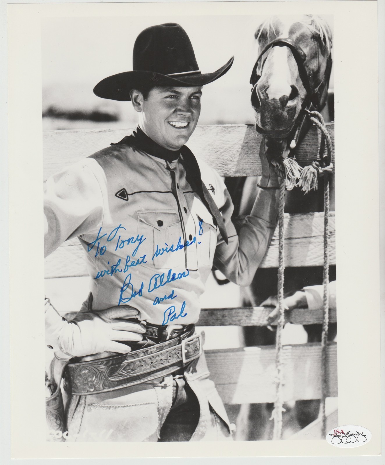 ROBERT TEX ALLEN SIGNED 8X10 PHOTO AUTO INSCRIBED BEST WISHES JSA ...