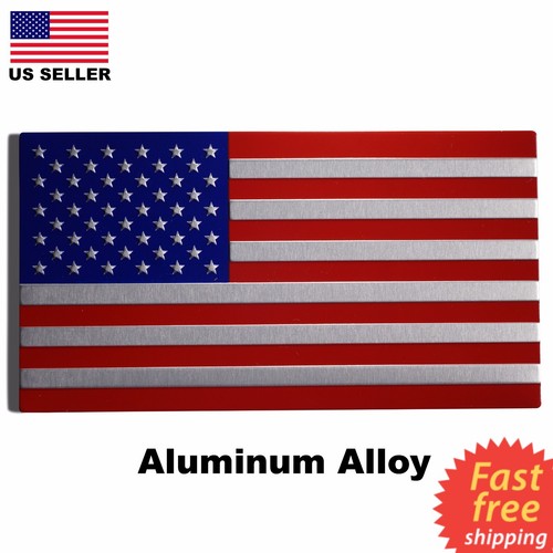 METAL AMERICAN FLAG STICKER DECAL CAR EMBLEM 3.25"x1.75" | eBay