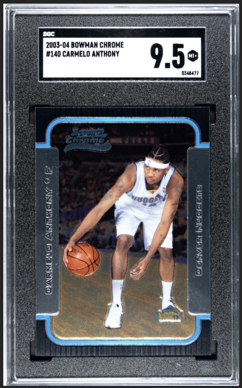 2003-04 Bowman Chrome CARMELO ANTHONY Rookie RC #140 SGC 9.5 Nuggets ...