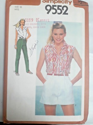 Sleeveless Shirt Tank Top Pants Shorts 10 Simplicity 9552 Sewing ...