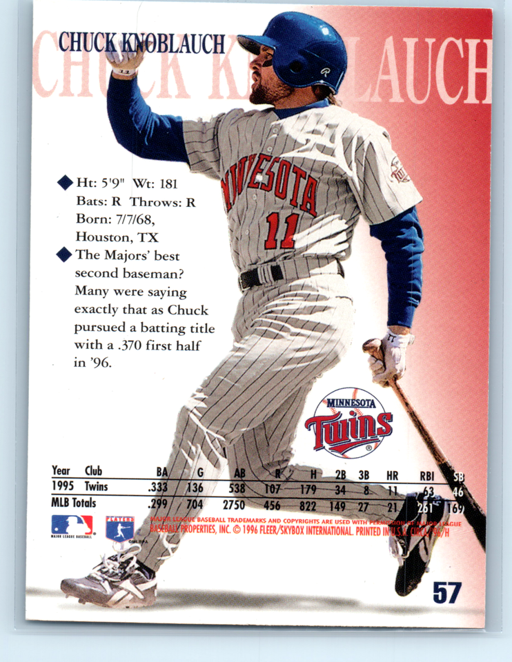 1996 Circa Baseball #57 Chuck Knoblauch | eBay