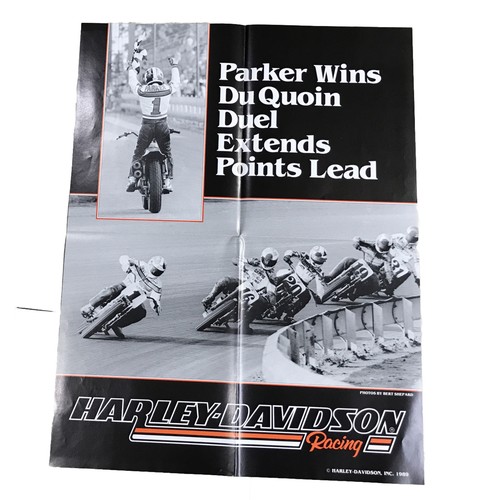 Original Harley-Davidson 1989 Flat Track Race Poster, Parker Wins ...