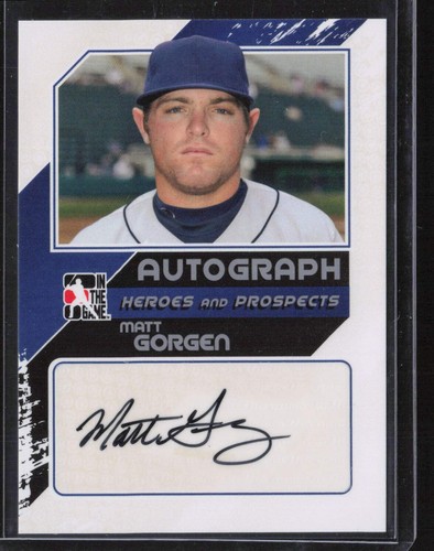 Matt Gorgen 2011 In The Game Heroes & Prospects Close Up Auto Silver SP ...