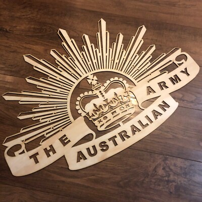 Large Wooden The Australian Army Logo War Memorial Art Craft Wall Decor ...