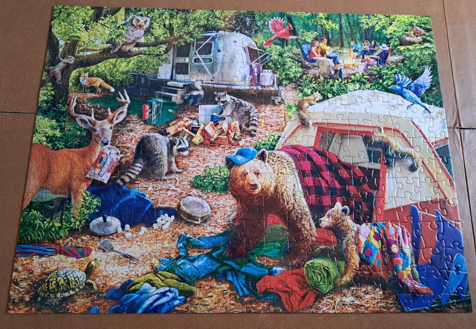 Lot of 4 Puzzles 300-1000 Pieces Campsite Greenhouse Yard Sale Sleepy ...