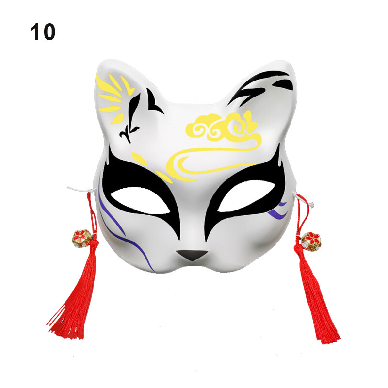 Anime Fox Mask Japanese Half-Face Cat Mask Masquerade Cosplay Costume ...
