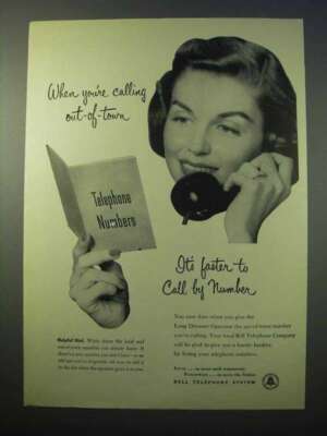 1952 Bell Telephone Ad - It's Faster to Call By Number | eBay