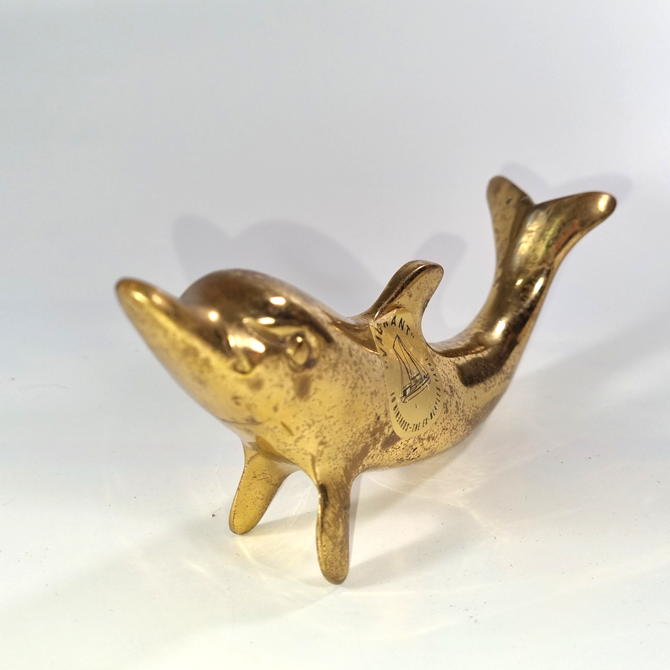 VINTAGE BRASS DOLPHIN FIGURE MEMORABILIA FROM BEATLES YACHT 'VAGRANT ...