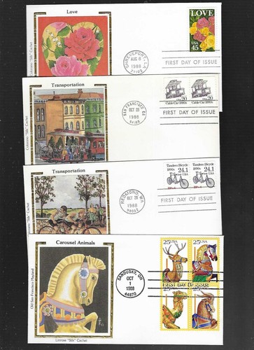 US FDC FIRST DAY COVERS COLLECTION 1985 TO 1988 LOT OF 24 COLORANO SILK ...