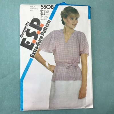 Simplicity ESP Vintage Sewing Pattern #5508 - Misses' Blouse - Sizes 10 ...