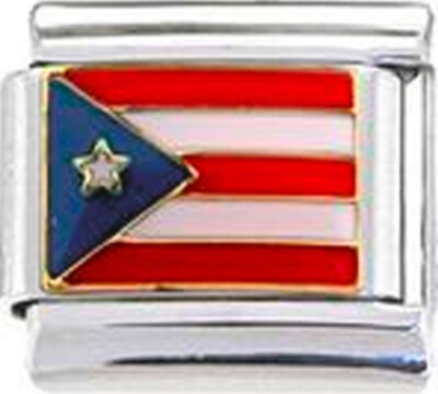 PUERTO RICO FLAG Enamel Italian 9mm Charm PE030 Fits Traditional ...