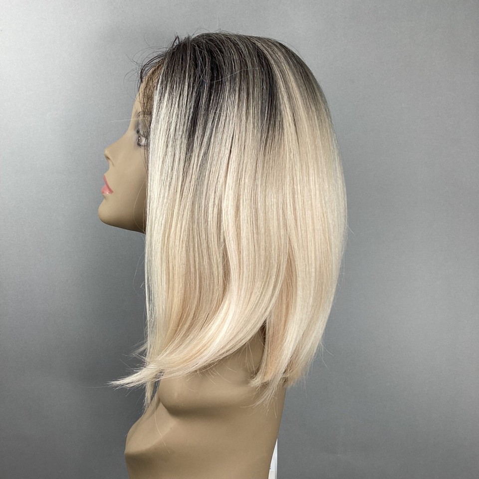 Kary Black Root Baby Pink Wig Short Bob 13x7 Free Part Lace Front ...