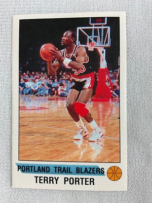 NBA 1990 Panini Basketball Sticker #011-Terry Porter, Portland Trail ...