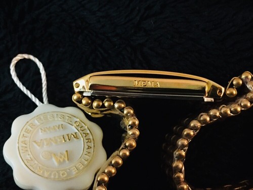 Mema Japan Quartz 22K Gold Electroplated Stainless Steel Square Watch ...