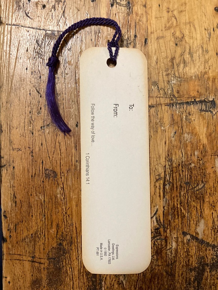 Vtg 1992 Watercolor LOVE THE LORD YOUR GOD Bible Verses Jesus BOOKMARK ...