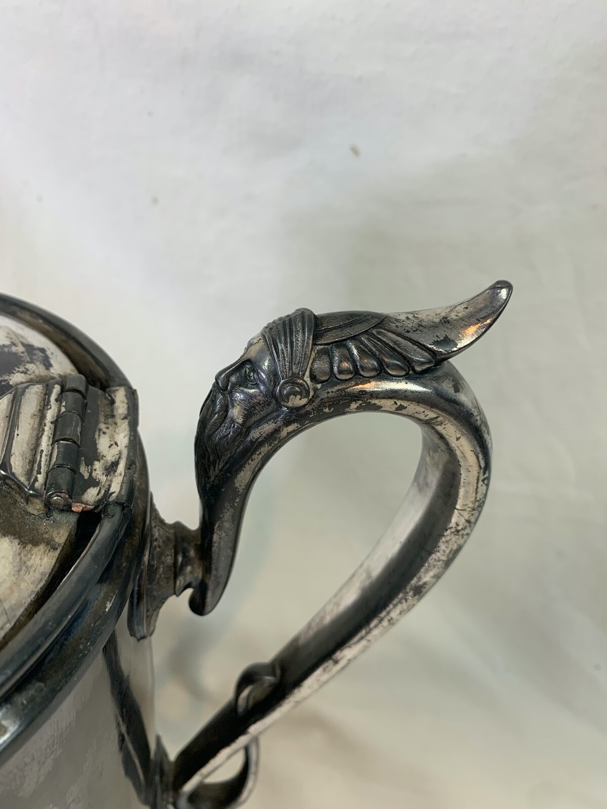 JAS.STIMPSON Silver Plate Ice Water Pitcher Ceramic Liner 1868 ...