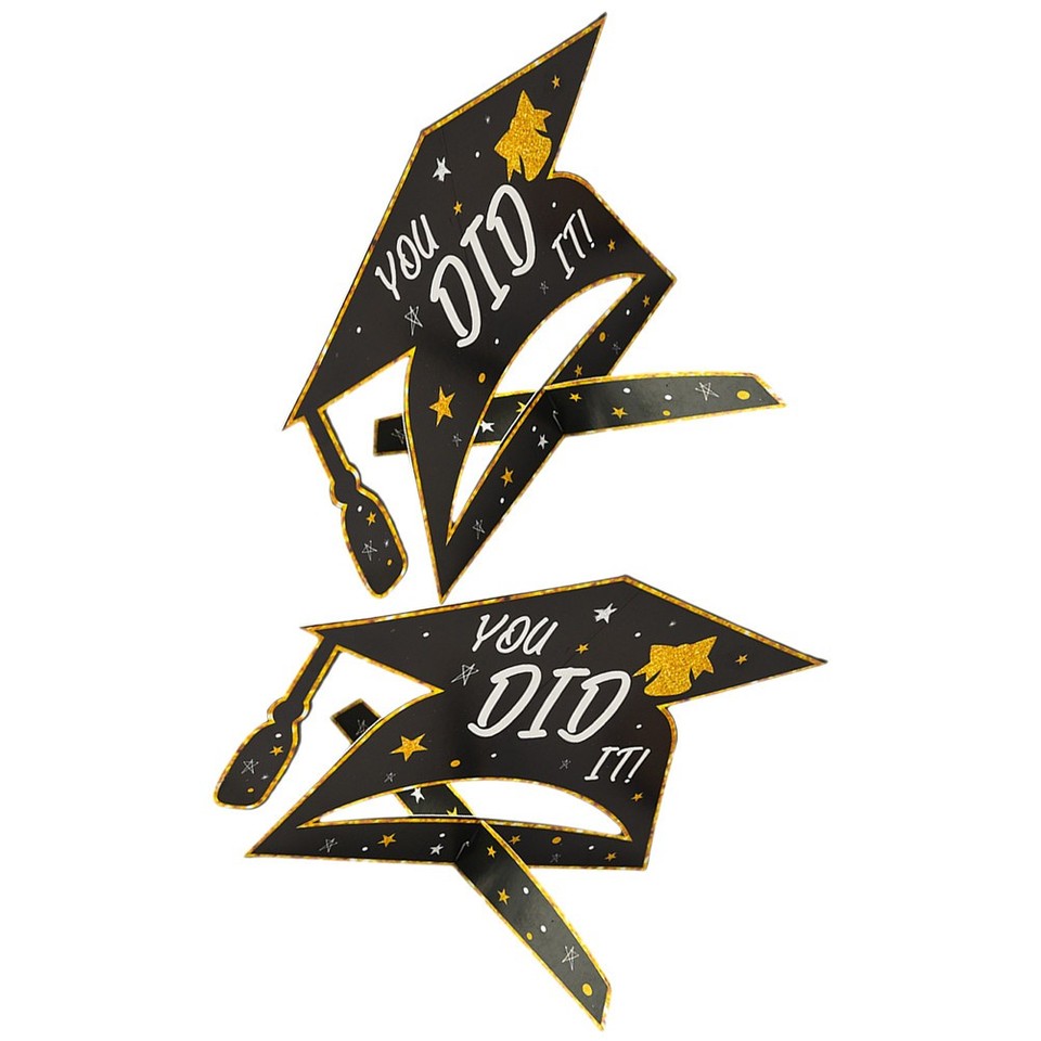 2 Pcs Desktop Adornment Paper Graduation Prop Table Decorations Cap ...