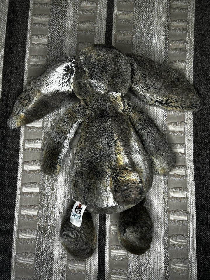 Jellycat Woodland Bashful Brown Gray Bunny Medium 15” Plush Stuffed ...