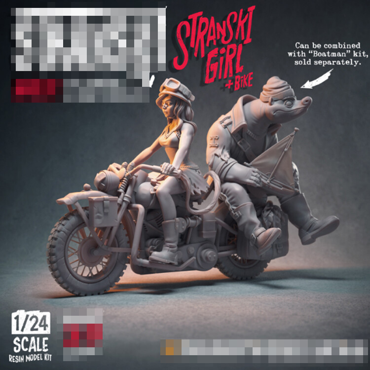 1/24 resin figures model Motorcycle girl Unassembled Unpainted | eBay