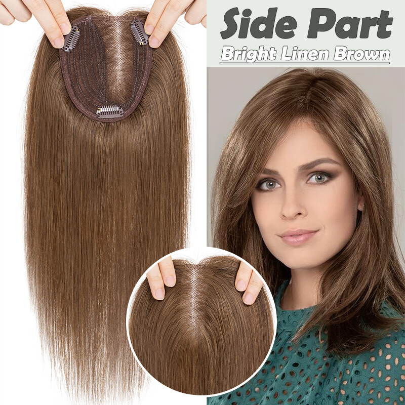 Clip in Remy 100% Human Hair Topper Toupee Women Hairpiece Wiglets 150% ...