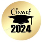 CLASS OF 2024 GRADUATION GOLD FOIL ENVELOPE SEALS LABELS STICKERS PARTY ...