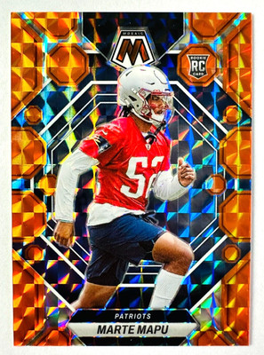 2023 Panini Mosaic Marte Mapu ORANGE Prizm RC SP #/199 Patriots Rookie ...