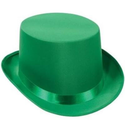 Green Satin Sleek Top Hat Adult Size Fits Most Party Supplies ...