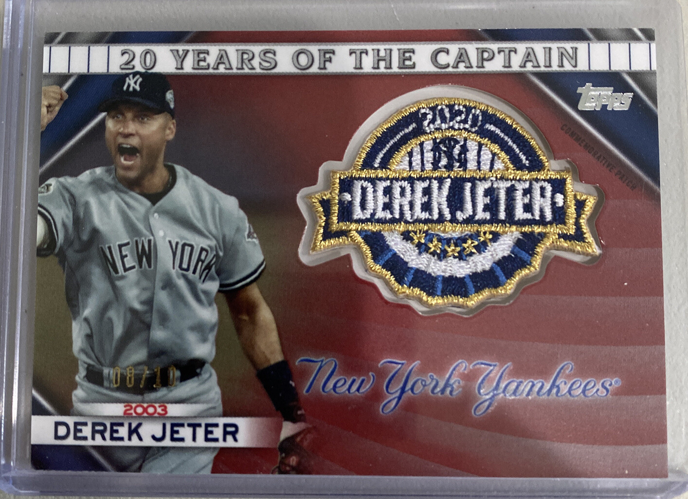 DEREK JETER YANKEES TOPPS 20 YEARS CAPTAIN PATCH 03 /10. Ebay 1/1 HOF 🔥 ...