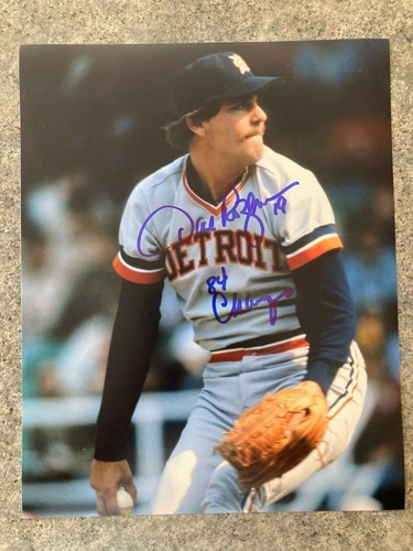 Tigers Dave Rozema signed 8x10 With 1984 WS Champs Inscription WCOA | eBay