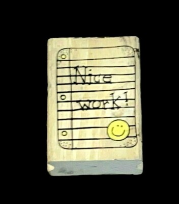 NICE WORK Teacher Classroom School Wood Mounted Rubber Stamp | eBay