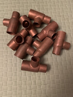 Lot of 9 Copper sweat fittings 1” X 3/4” X 3/4 | eBay