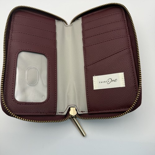 New Thirty One 31 All About The Benjamins Wallet Burgundy Zip | eBay