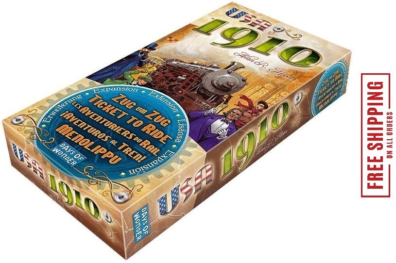 Ticket to Ride USA 1910 Board Game Expansion -Train Route-Building ...