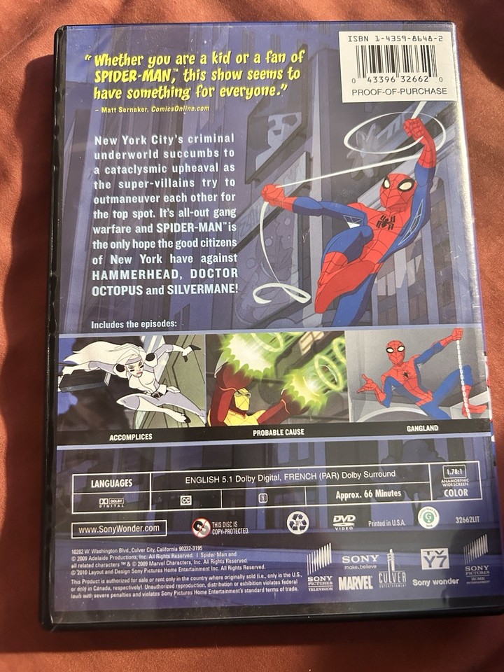 The Spectacular Spider-Man Volume 7 DVD Episodes 21,22,23 TV Series ...