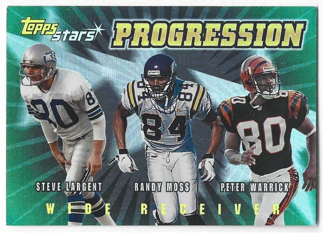 STEVE LARGENT RANDY MOSS PETER WARRICK 2000 TOPPS STARS PROGRESSION ...