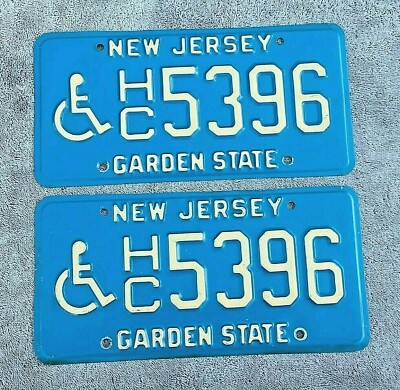 New Jersey NJ DISABLED / EXPIRED 2000 License Plate Tag # HC5396 Garden ...
