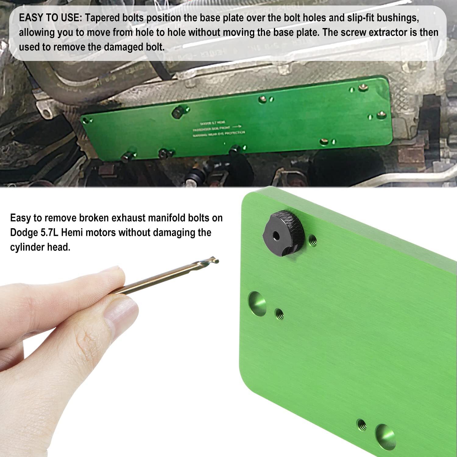 71500 Exhaust Manifold Bolt Drill Template Removal For Dodge 5.7L Hemi ...