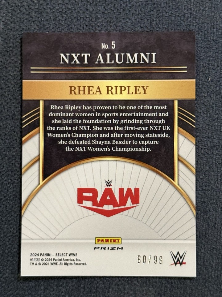 2024 Panini Select WWE Rhea Ripley NXT Alumni Red Prizm Refractor #d/99 ...